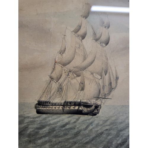 HMS Leda Watercolour With Info to Reverse Painted by a William Stewart ...