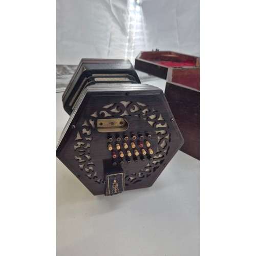 C Wheatstone & Co Concertina Very Rare Early Victorian One in Case ...