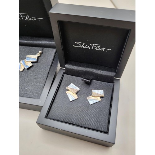 Collection of Sheila Fleet Flagstone Slate Enamel Sterling Jewellery ...