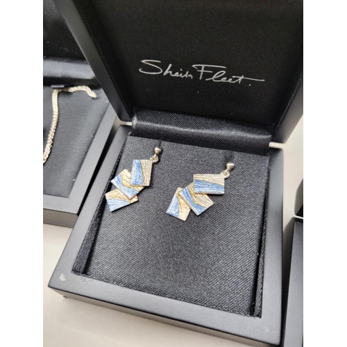 Collection of Sheila Fleet Flagstone Slate Enamel Sterling Jewellery ...