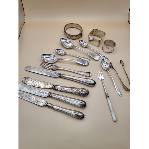 Collection of Sterling Silver Flatware Knifes Have Silver Handles ...
