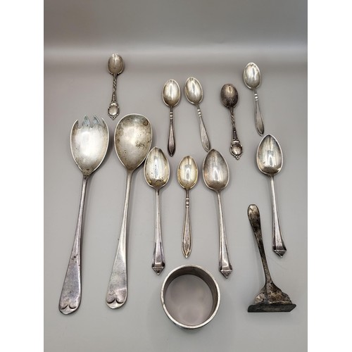 Collection of Mixed Sterling Silver Flatware Includes Spoons, Servers ...