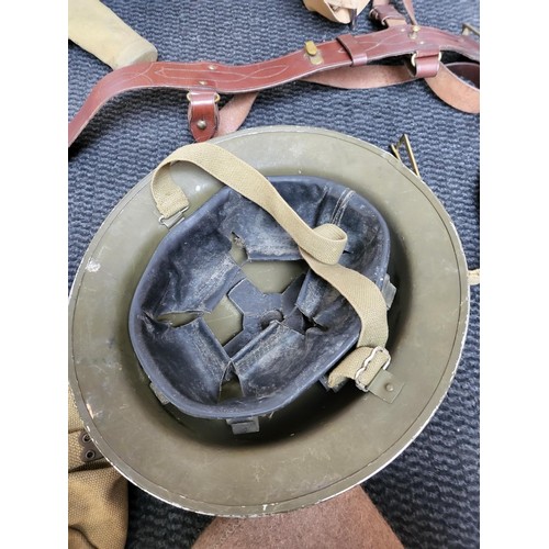 Collection of WW11 Issued Uniform Accessories Includes Bed, Bag, Webley ...