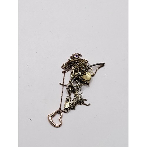 9ct Gold Scrap Chain & Pendants Weighs 5g All Tangled