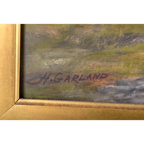 Harold garland(1834-1913) Framed oil on canvas "Waiting for the boat ...