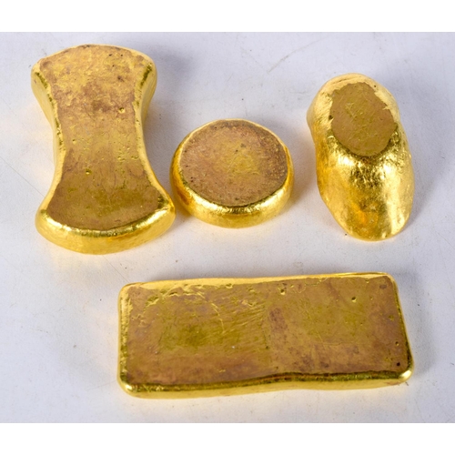 A collection of Chinese yellow metal ingots largest 7 cm (4)