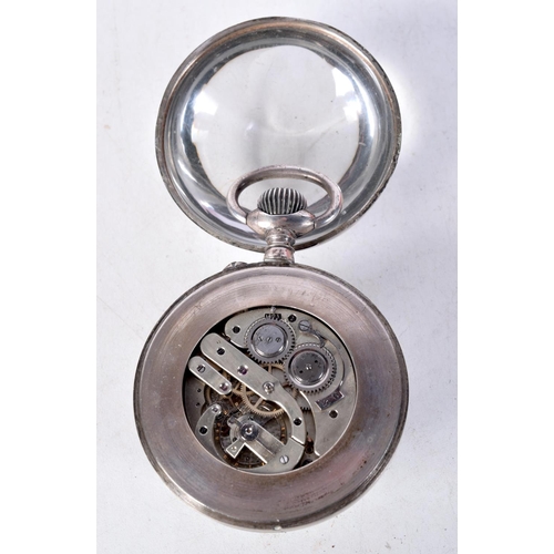 A RARE ANTIQUE CONTINENTAL SILVER CRYSTAL GLASS POCKET WATCH. 6.75 cm wide.