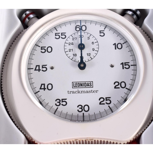 A LEONIDAS TRACK MASTER STOPWATCH TOGETHER WITH A HUGEX STOPWATCH ...