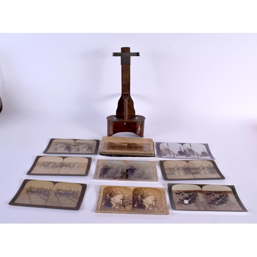 A VINTAGE PERISCOPE VIEWING LENS together with associated slides ...