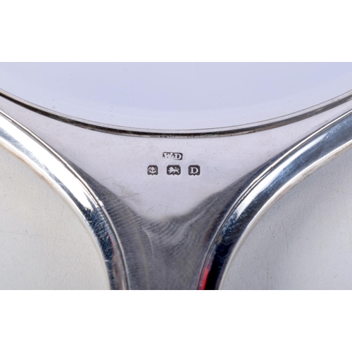 AN ART DECO SILVER AND ENAMEL MIRROR. 277 grams overall. Birmingham ...