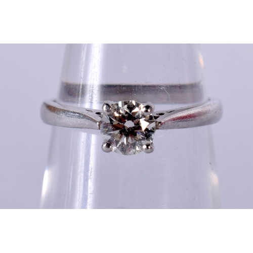 A Platinum and Solitaire Diamond Ring. Stamped 950 Plat, Diamond ...