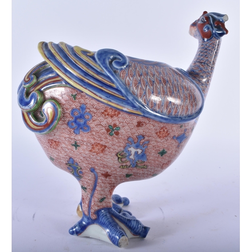 A VERY RARE 18TH CENTURY CHINESE PORCELAIN BIRD FORM CENSER modelled as ...