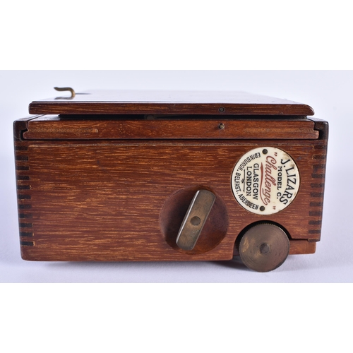 J.Lizars Model C Challenge ANTIQUE CAMERA w/ Red Bellows. 14 cm x 12 cm.