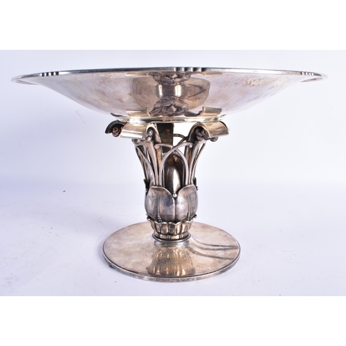 A LOVELY LARGE ENGLISH SILVER ART NOUVEAU STYLE PEDESTAL BOWL by Robert ...