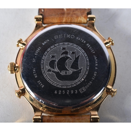 SEIKO QUARTZ World Timer Chronograph Gentlemen's watch. 4.1cm incl ...