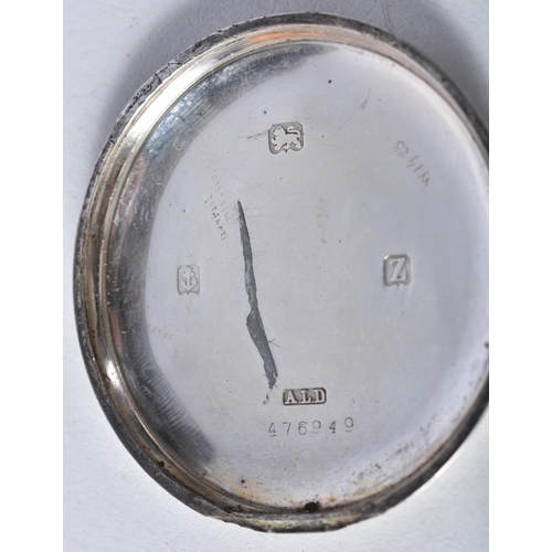 Four Silver Pocket Watches. Marks include Birmingham 1949 and 925 ...