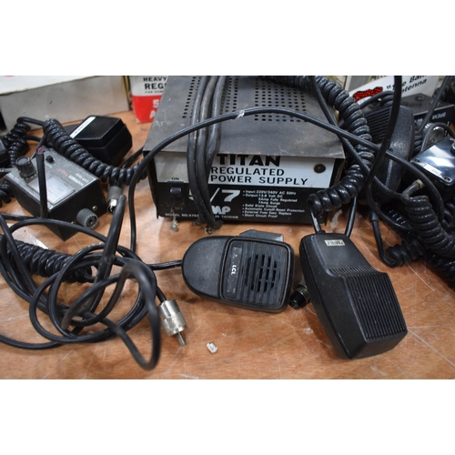 A collection of CB radio equipment (Qty) 2 crates.