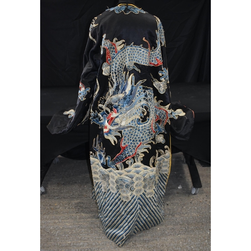 A Chinese embroidered Dragon robe 142 cm