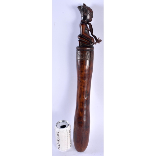 A LOVELY AFRICAN TRIBAL CARVED WOOD FERTILITY POUNDER formed with a ...