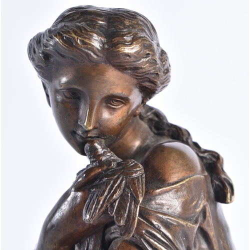 Antique Moreau Bronze Sculpture 'The Spring' Seated figure. 2109 grams ...