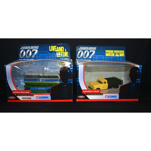 A collection of boxed Corgi James Bond 007 cars, Kenworth tanker, (9)