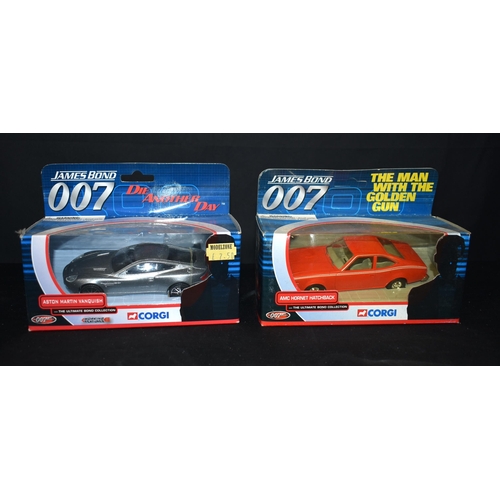 A collection of boxed Corgi James Bond 007 cars, Kenworth tanker, (9)