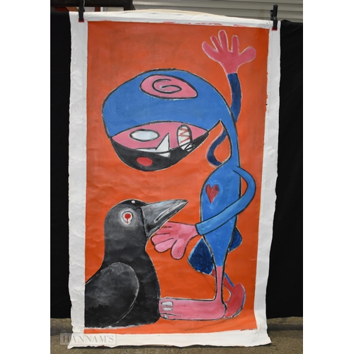 A large abstract acrylic canvas "See you in the next cartoon " By Niall ...