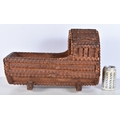 An antique wooden Tramp Art Crib 31 x 43cm