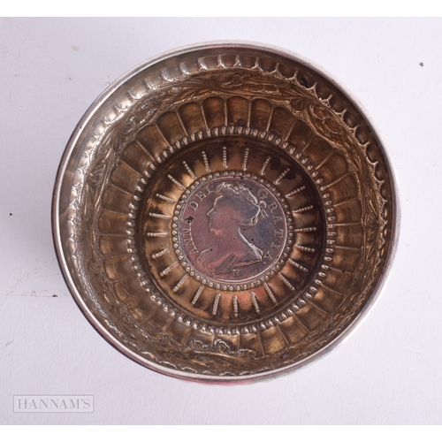 Queen Anne 1708 silver Half Crown Edinburgh Mint coin set 19th Century ...