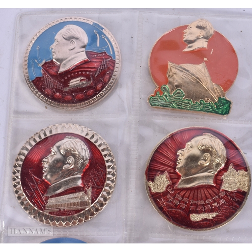 A CHINESE ENAMELLED CHAIRMAN MAO BADGES. 5.5 cm wide. (20)