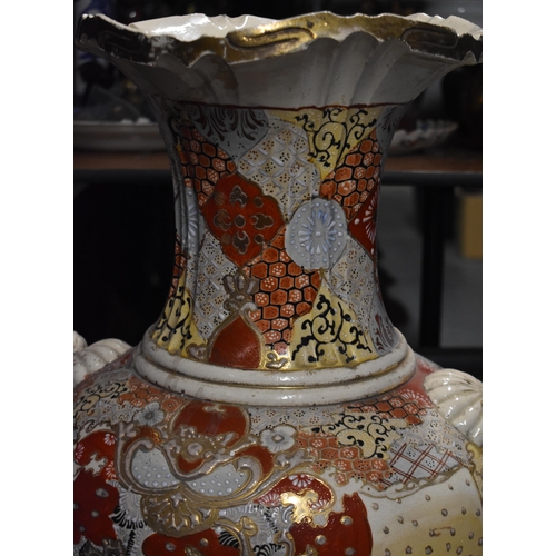 A VERY LARGE LATE 19TH CENTURY JAPANESE MEIJI PERIOD SATSUMA VASE ...