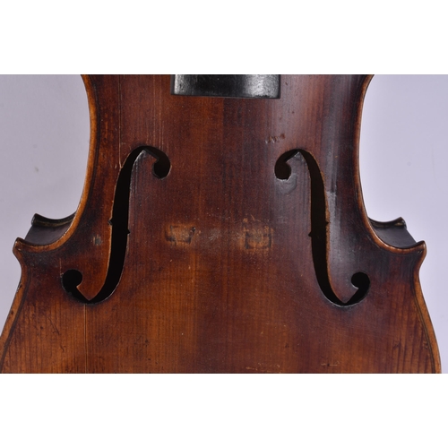 TWO VIOLINS. 57 cm long. (2)