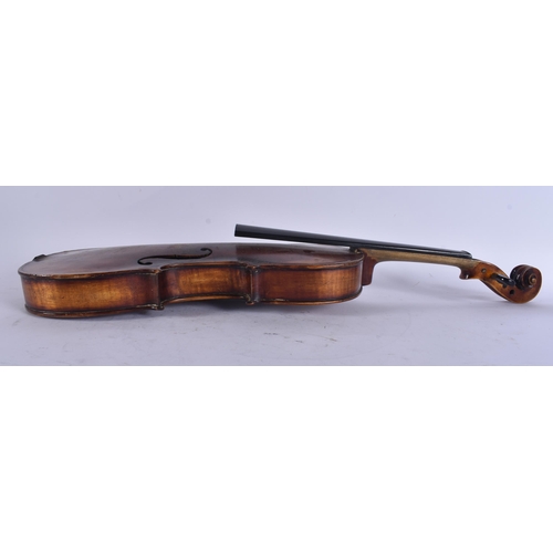 TWO VIOLINS. 57 cm long. (2)