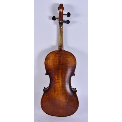 TWO VIOLINS. 57 cm long. (2)