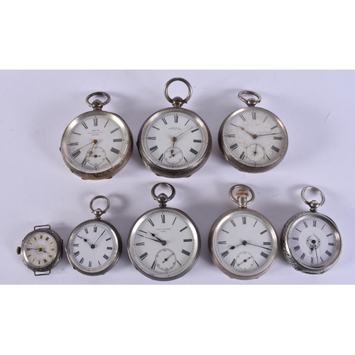 A COLLECTION OF SILVER POCKET WATCHES. 720 grams. (qty)