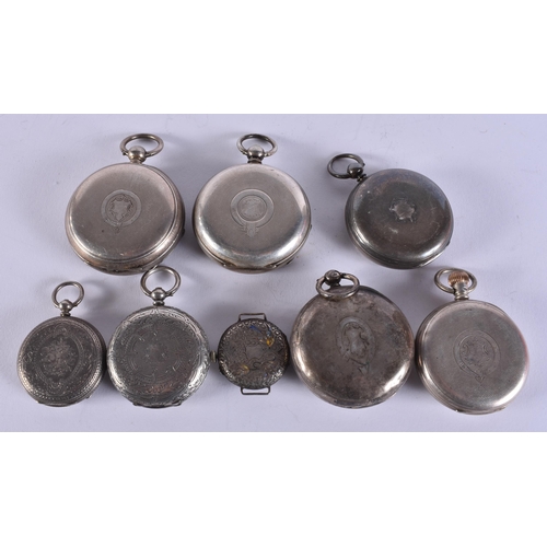 A COLLECTION OF SILVER POCKET WATCHES. 720 grams. (qty)