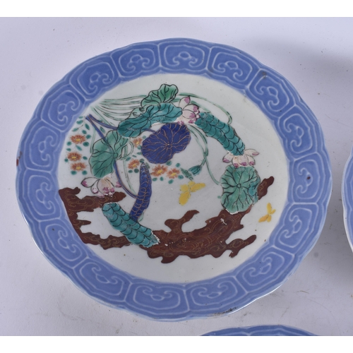 A SET OF FIVE 19TH CENTURY JAPANESE MEIJI PERIOD PORCELAIN DISHES ...