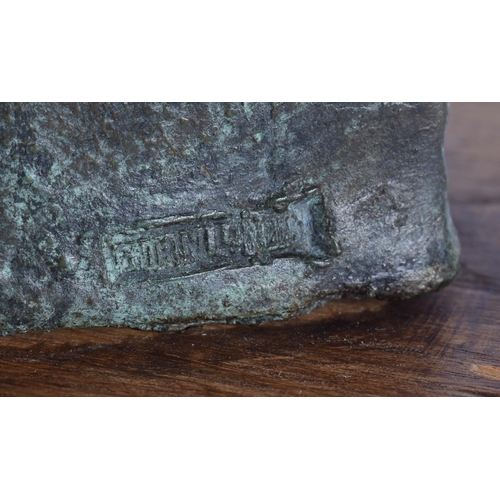 European School (20th Century) Stylised bronze head, foundry mark. 23 ...