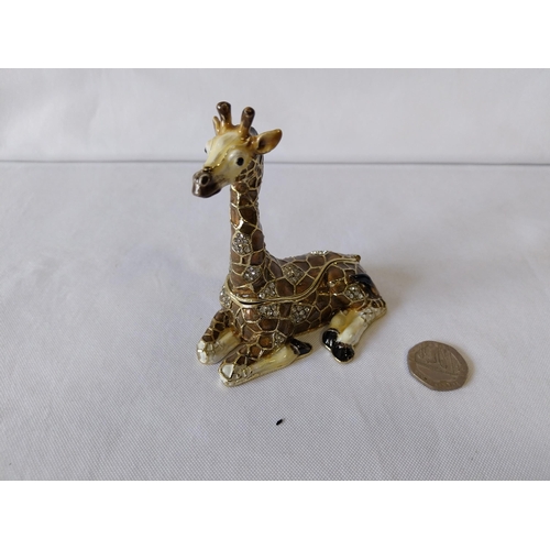 Treasured Trinkets enamelled giraffe trinket box