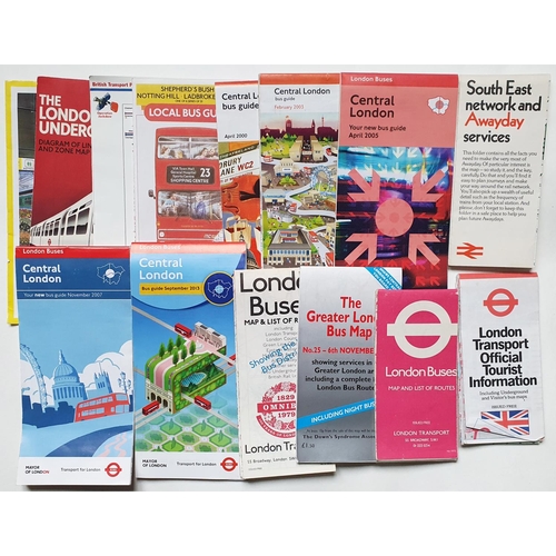 Bus. A collection of 8 Central London bus maps/guides from 1979-2011 ...