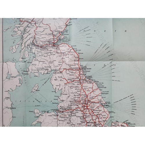 Railway. Paper Railwayana. An L.N.E.R. colour map showing principal ...
