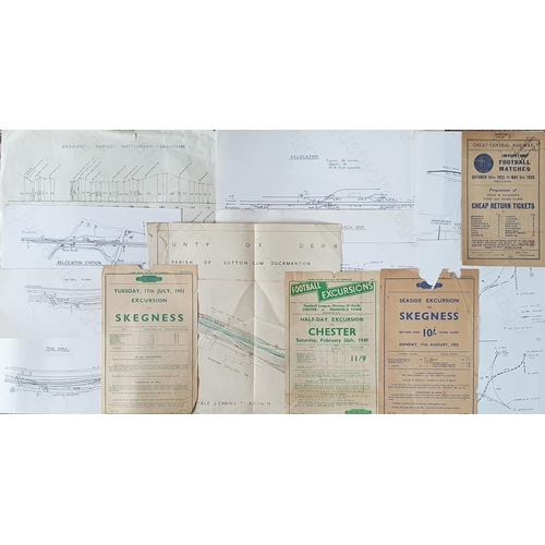 Paper Railwayana - East Midlands and Nottinghamshire interest. Four ...