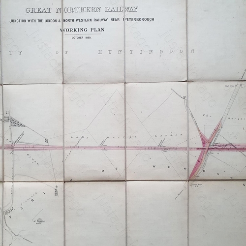 Railway. Paper Railwayana. A G.N.R. working plan of the Peterborough ...