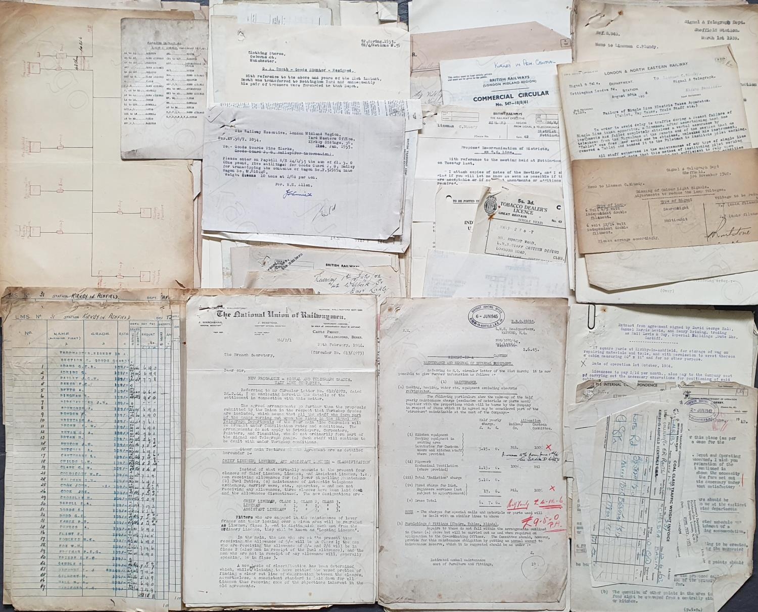 Railway. Paper Railwayana. A folder of paperwork relating to railways ...