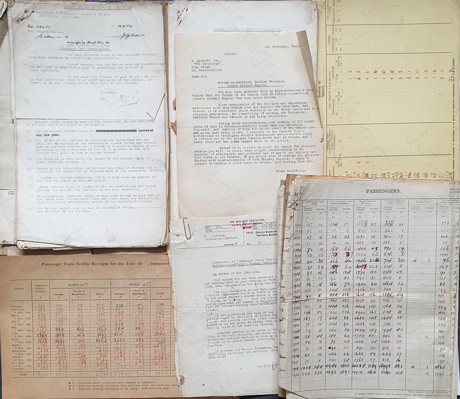 Railway. Paper Railwayana. A folder of paperwork relating to railways ...