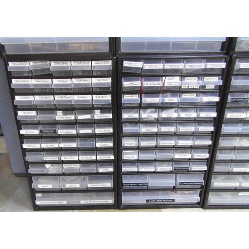 14 SETS OF COMPONENT DRAWERS AND CONTENTS