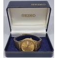 BOXED SEIKO AUTOMATIC GOLD COLOURED WATCH