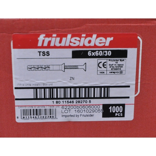 2 BOXES OF FRIULSIDER 6x60/30 FIXINGS 1000 PER BOX