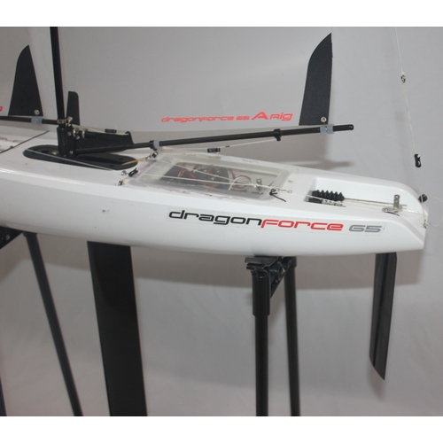 DRAGON FORCE 65 A RIG R.C MODEL BOAT - NO CONTROLLER - WITH STAND