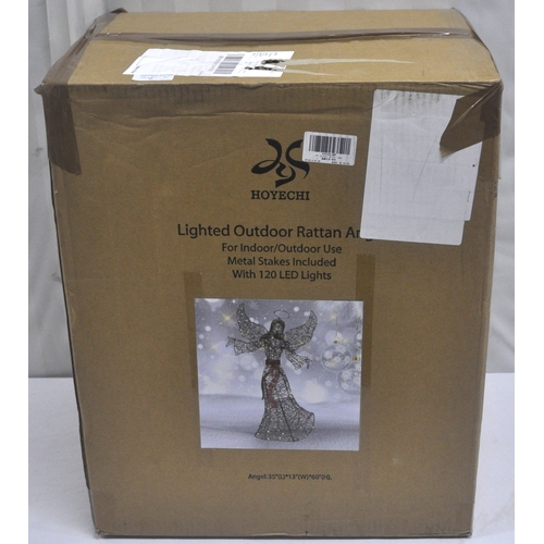 HOYECHI LIGHTED RATTAN ANGEL FOR INDOOR/OUTDOOR USE
